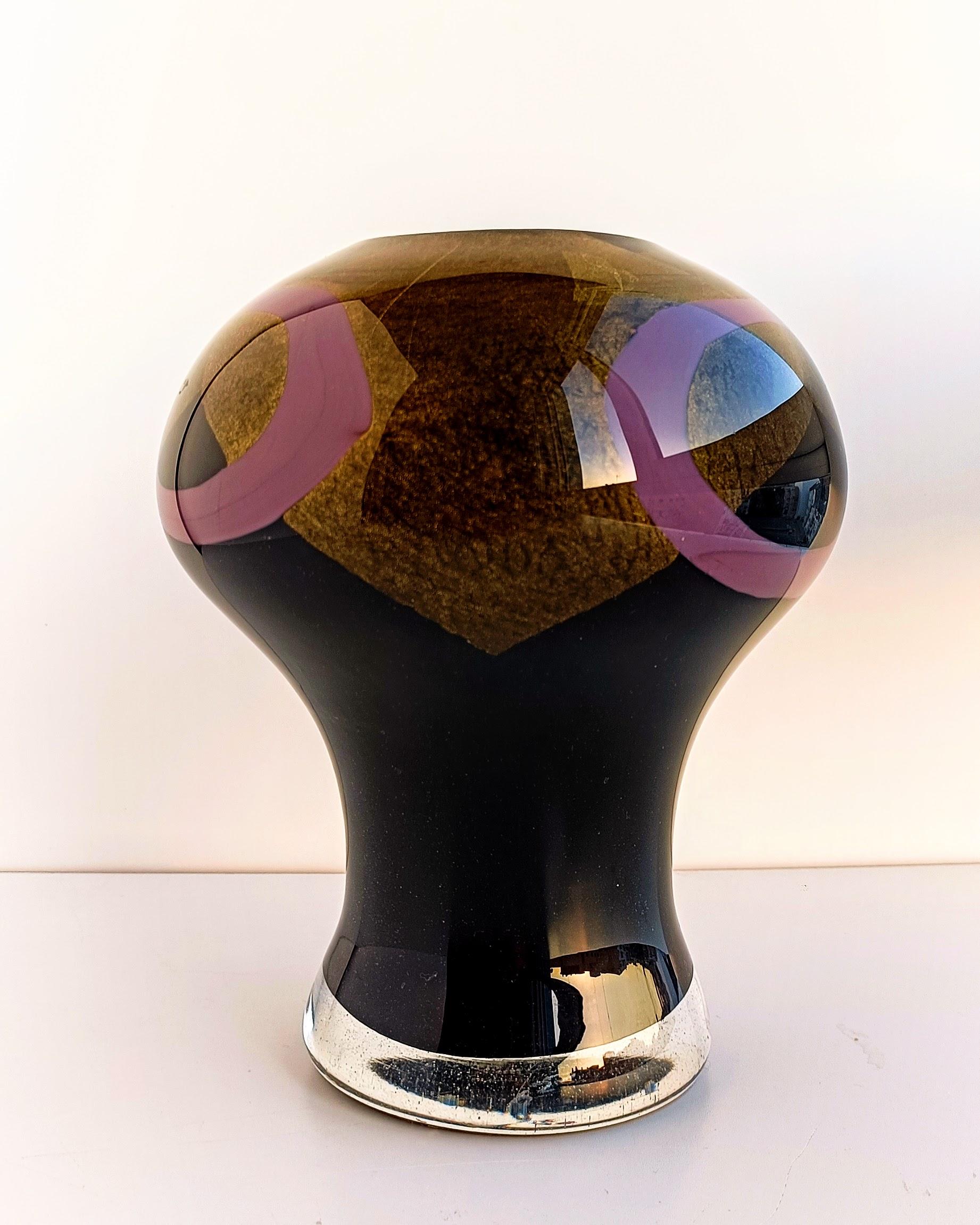 Art Deco Jean Dunand Style Murano Glass Vase Signed Cose Belle Cose ...