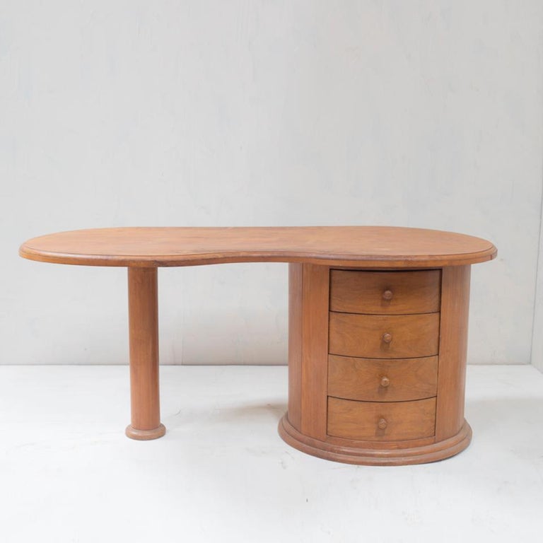 Art Deco JEAN ROYERE Style Desk with Four Drawers from France at 1stDibs