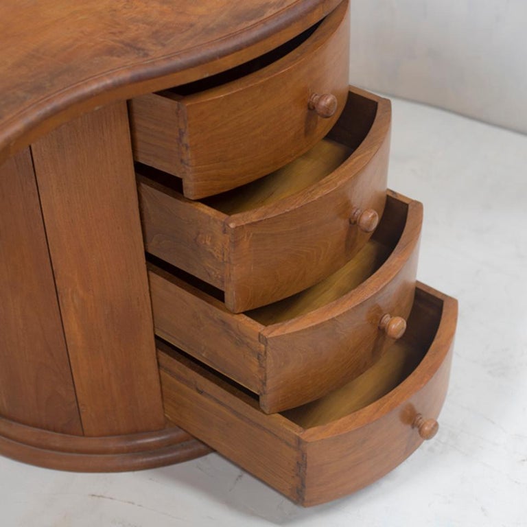 Art Deco JEAN ROYERE Style Desk with Four Drawers from France at 1stDibs