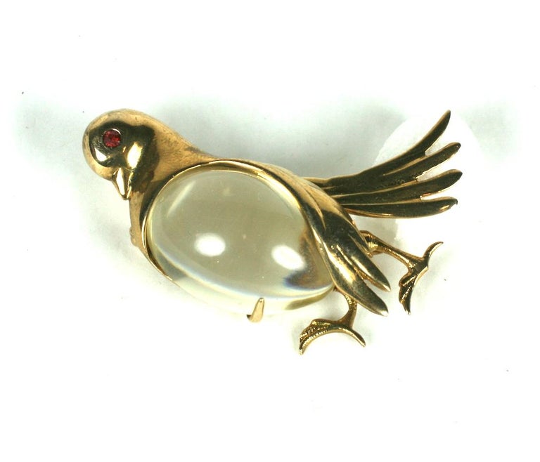 Art Deco Jelly Belly Pigeon Brooch For Sale at 1stDibs