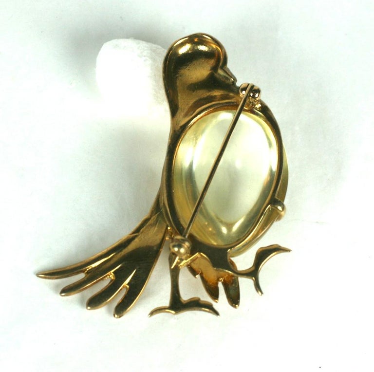 Art Deco Jelly Belly Pigeon Brooch For Sale at 1stDibs