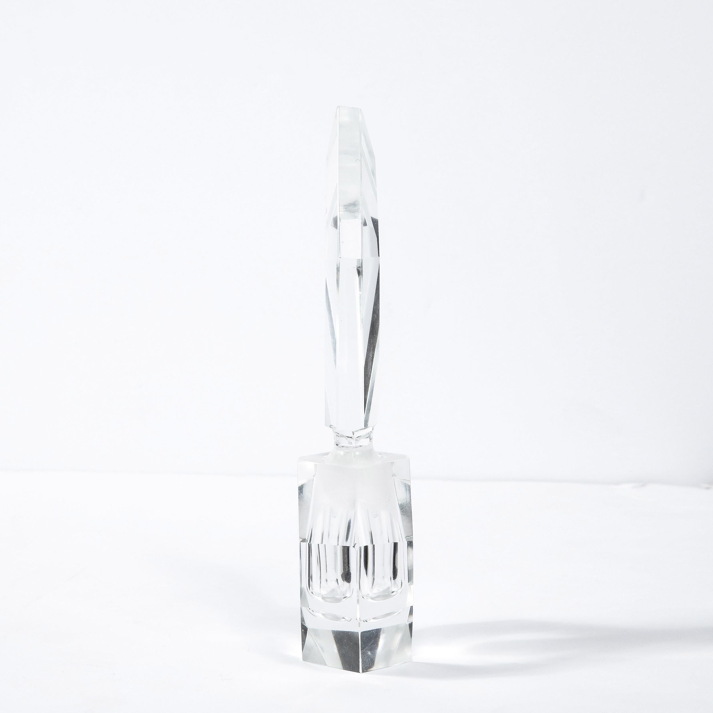 Art Deco Jewel Cut Prismatic Translucent Crystal Perfume Bottle For ...