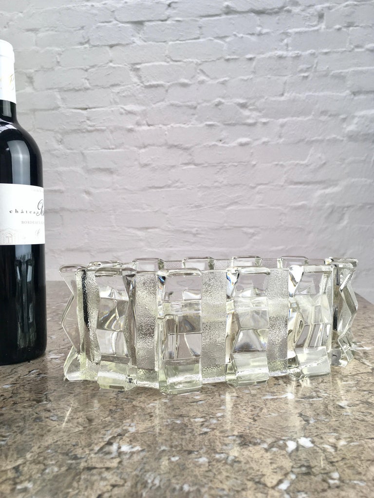 Art Deco Josef Inwald Czech Glass Centrepiece Vase Cubist, 1930 For ...