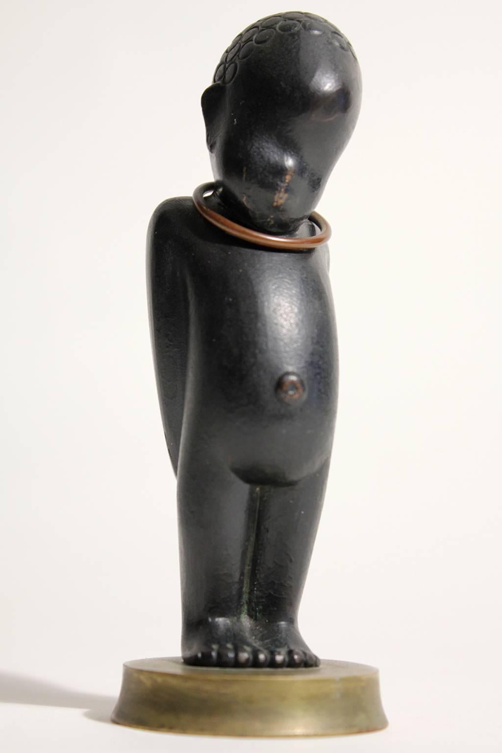 Art Deco Karl Hagenauer Vienna Austria Bronze African Child Figurine ...