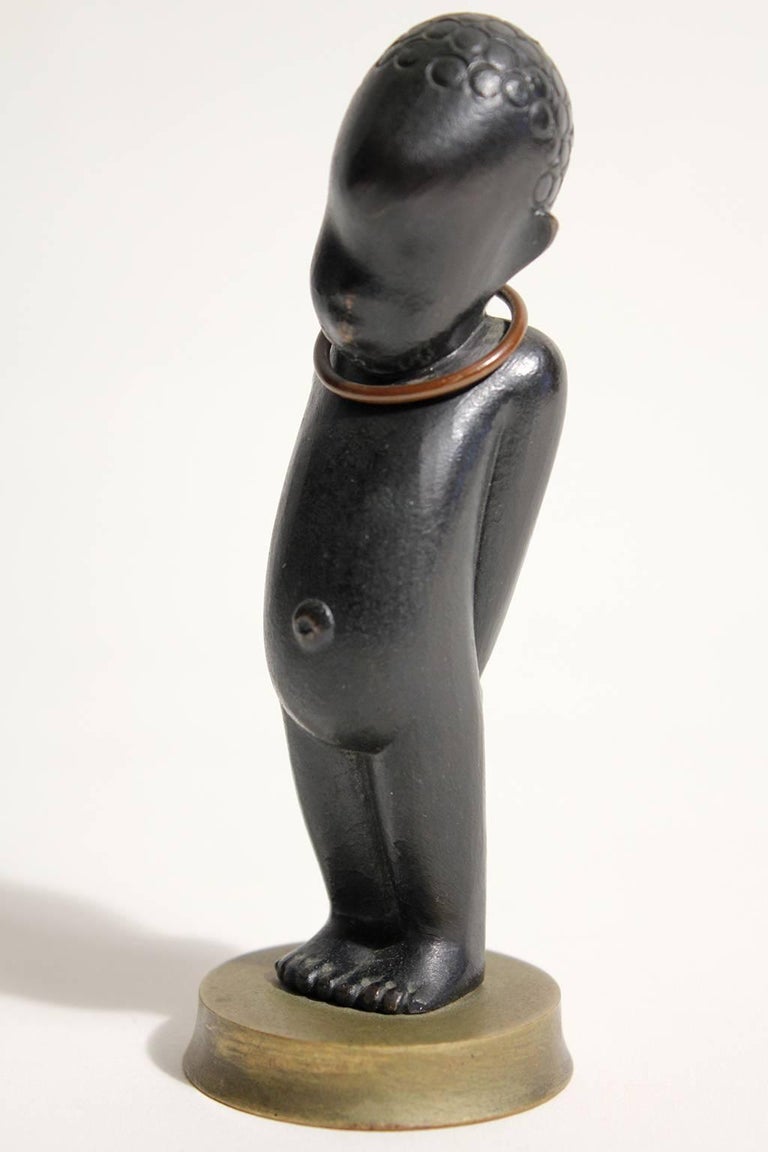 Art Deco Karl Hagenauer Vienna Austria Bronze African Child Figurine ...