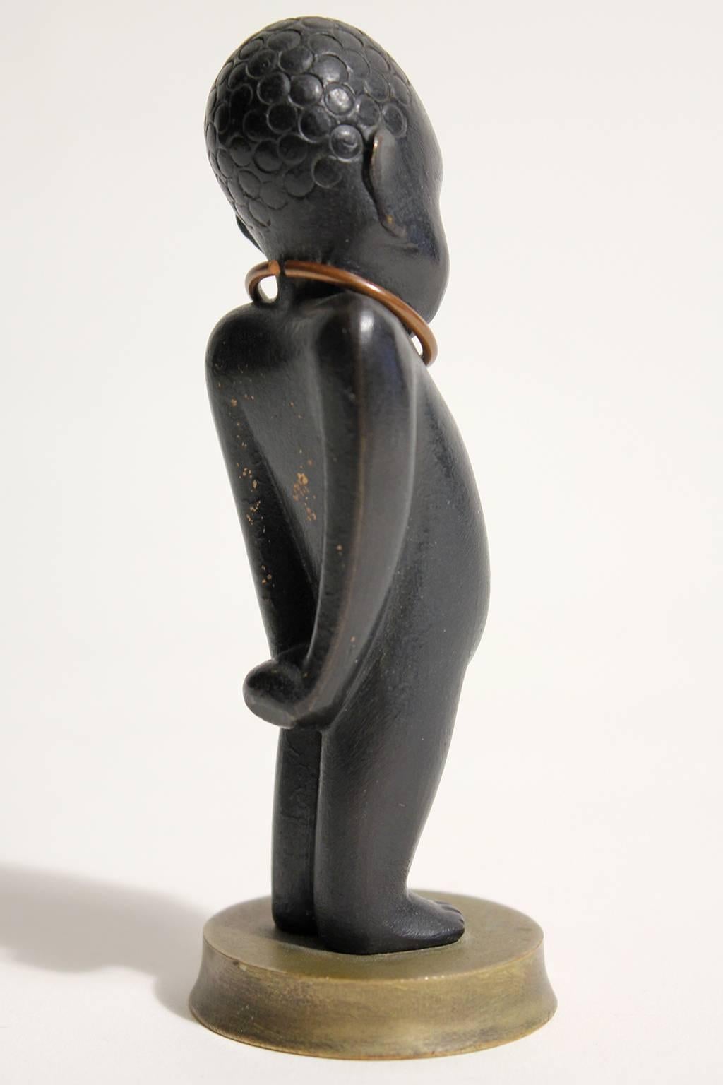 Art Deco Karl Hagenauer Vienna Austria Bronze African Child Figurine ...