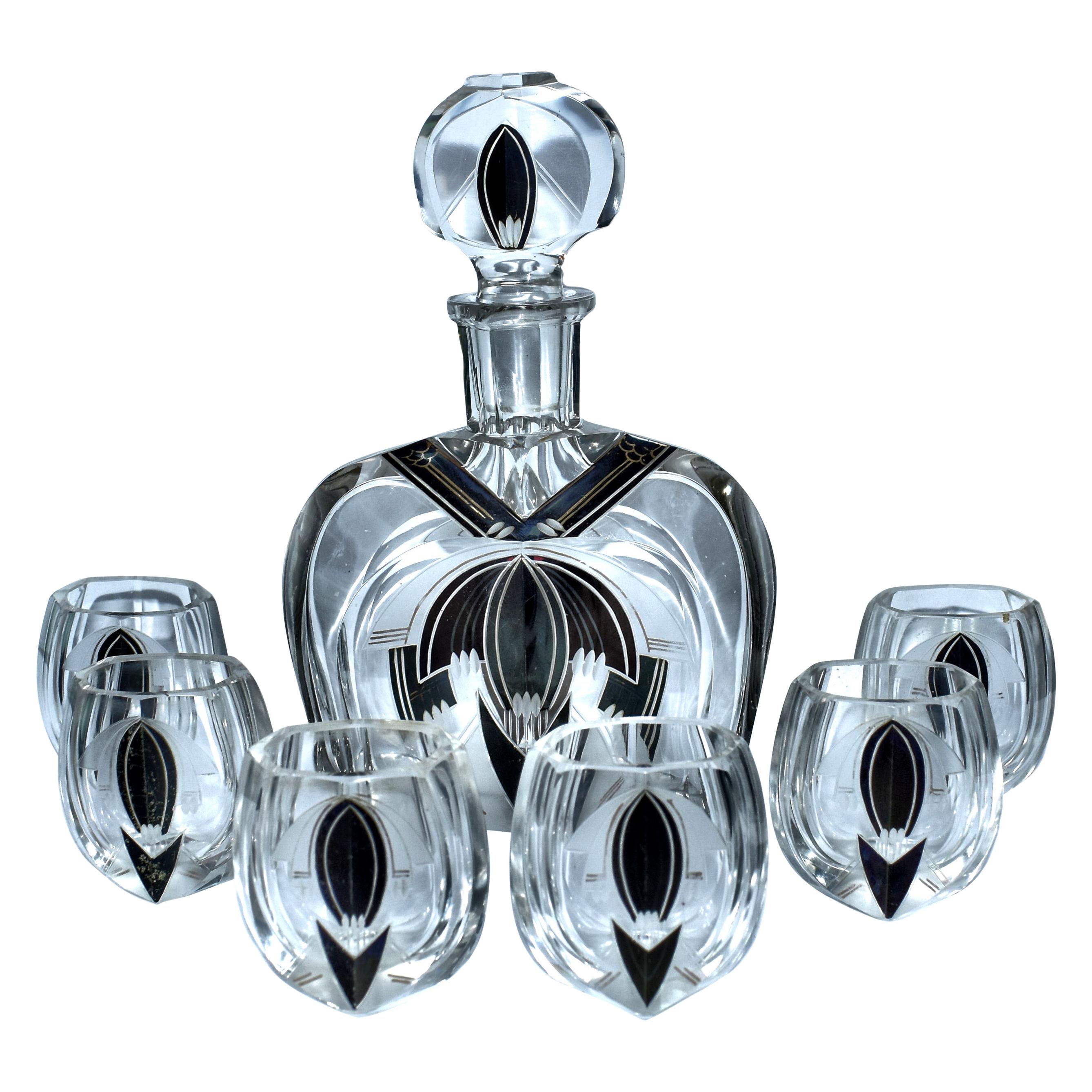 Art Deco Karl Palda Glass Decanter set, circa 1930 at 1stDibs | art ...