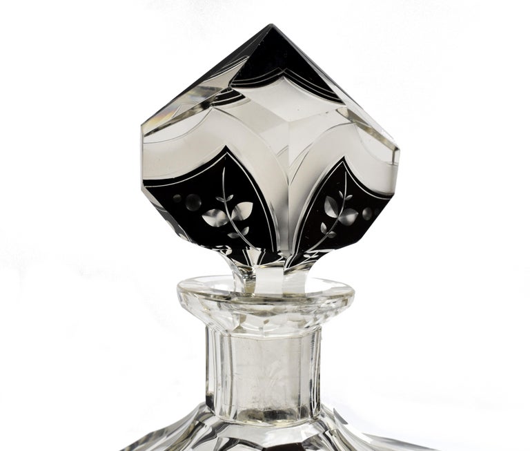 Art Deco Karl Palda Glass Decanter Set with 6 Matching Glasses, C1930 ...