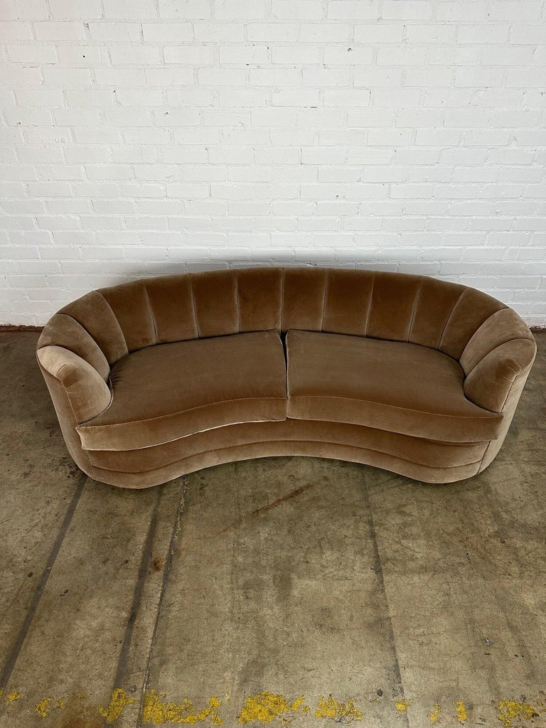 Art Deco Kidney Sofa with Channel Back For Sale at 1stDibs