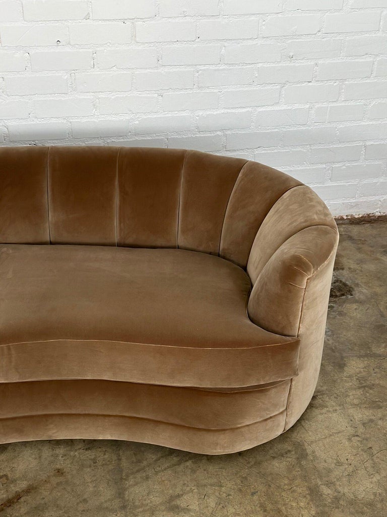 Art Deco Kidney Sofa with Channel Back For Sale at 1stDibs