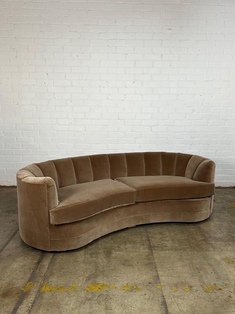 Art Deco Kidney Sofa with Channel Back For Sale at 1stDibs