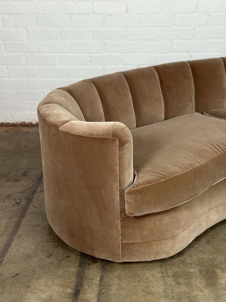 Art Deco Kidney Sofa with Channel Back For Sale at 1stDibs