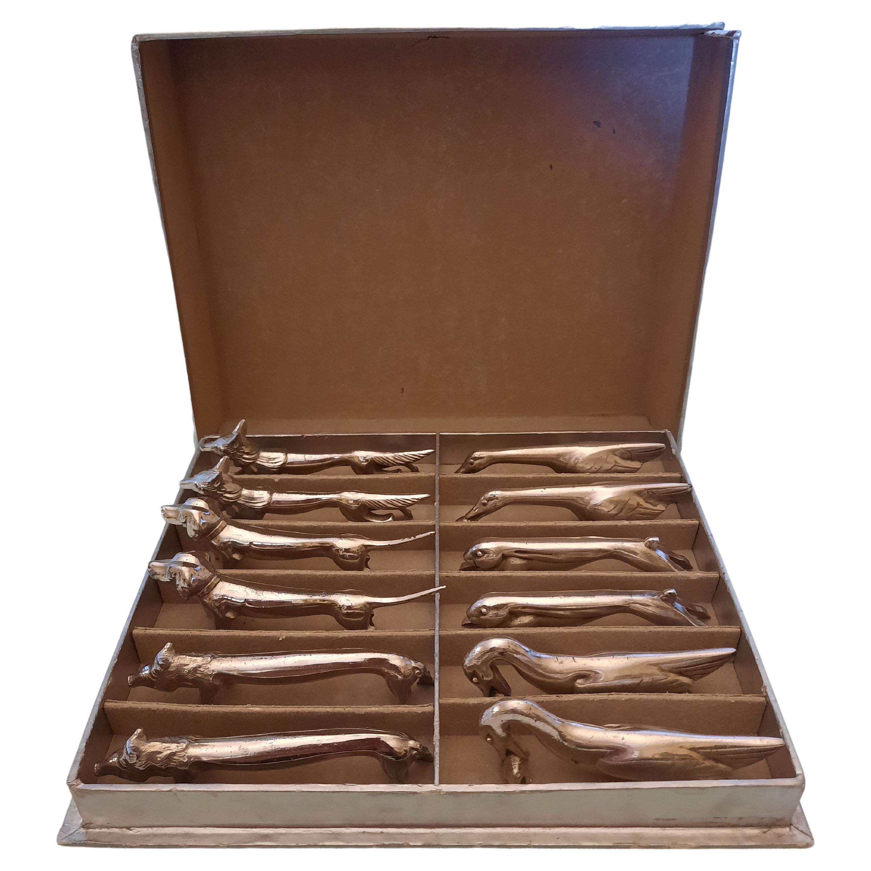 Cut Crystal 19th Century Dumbbell Knife Rests, Mixed Selection of Four ...