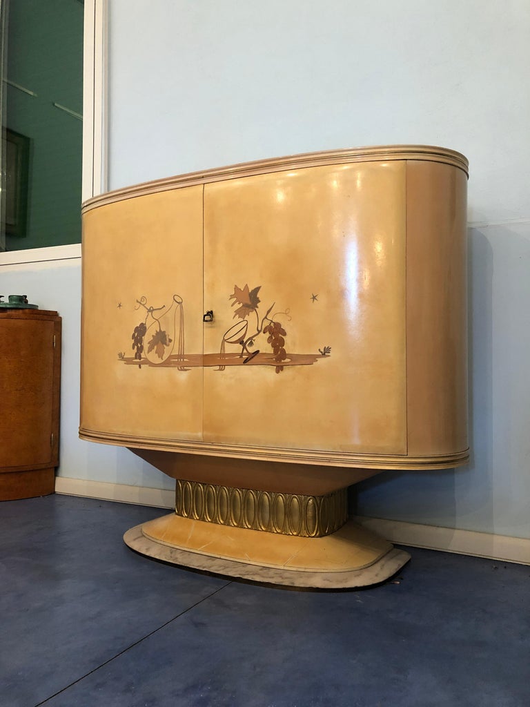 Art Deco Lacquered Wood Parchment Bar Cabinet, Galleria Mobili Cantù ...
