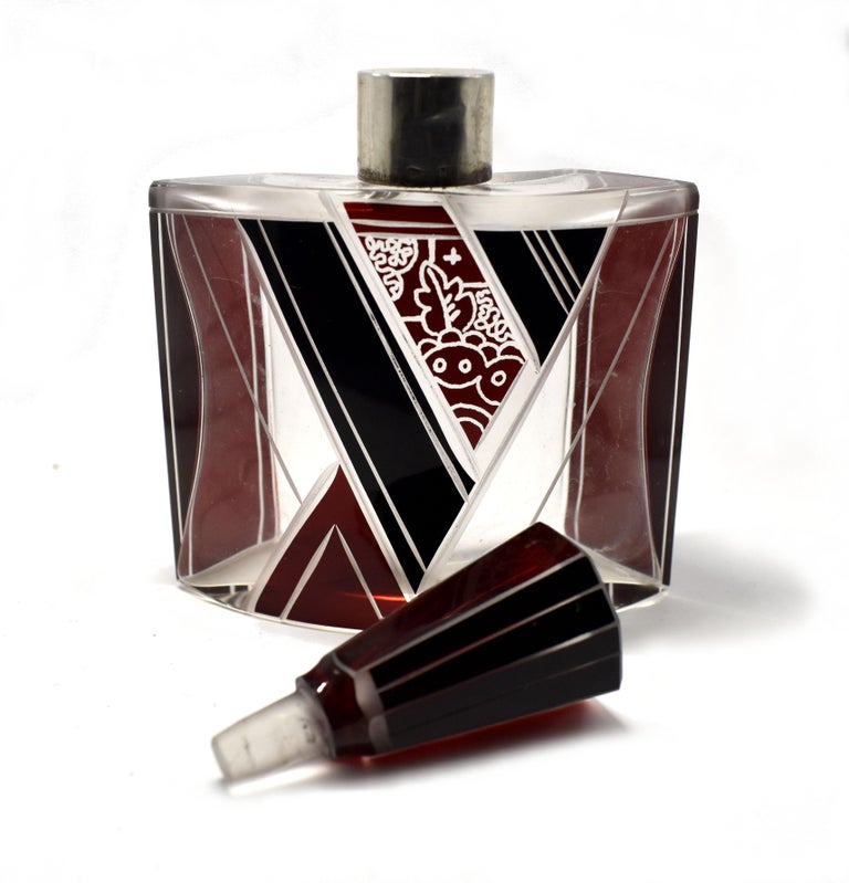 Art Deco Ladies Silver and Enamel Perfume Bottle by Karl Palda, circa ...