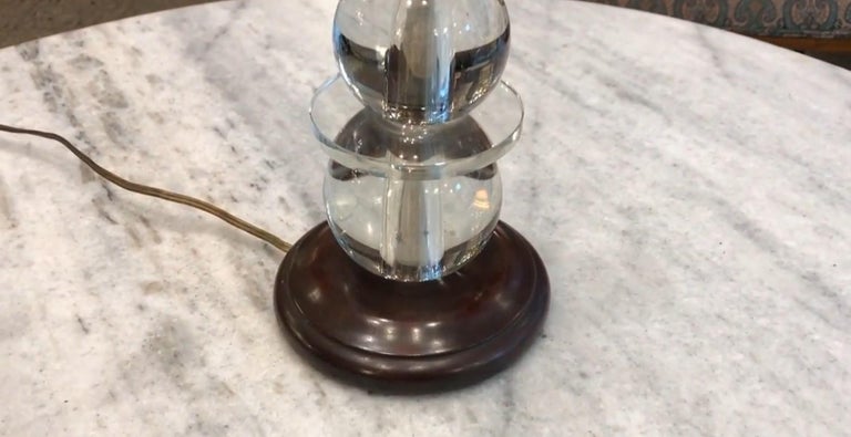 Art Deco Lamp, 1920, Attributed to Adnet Jacques , France , crystal and ...