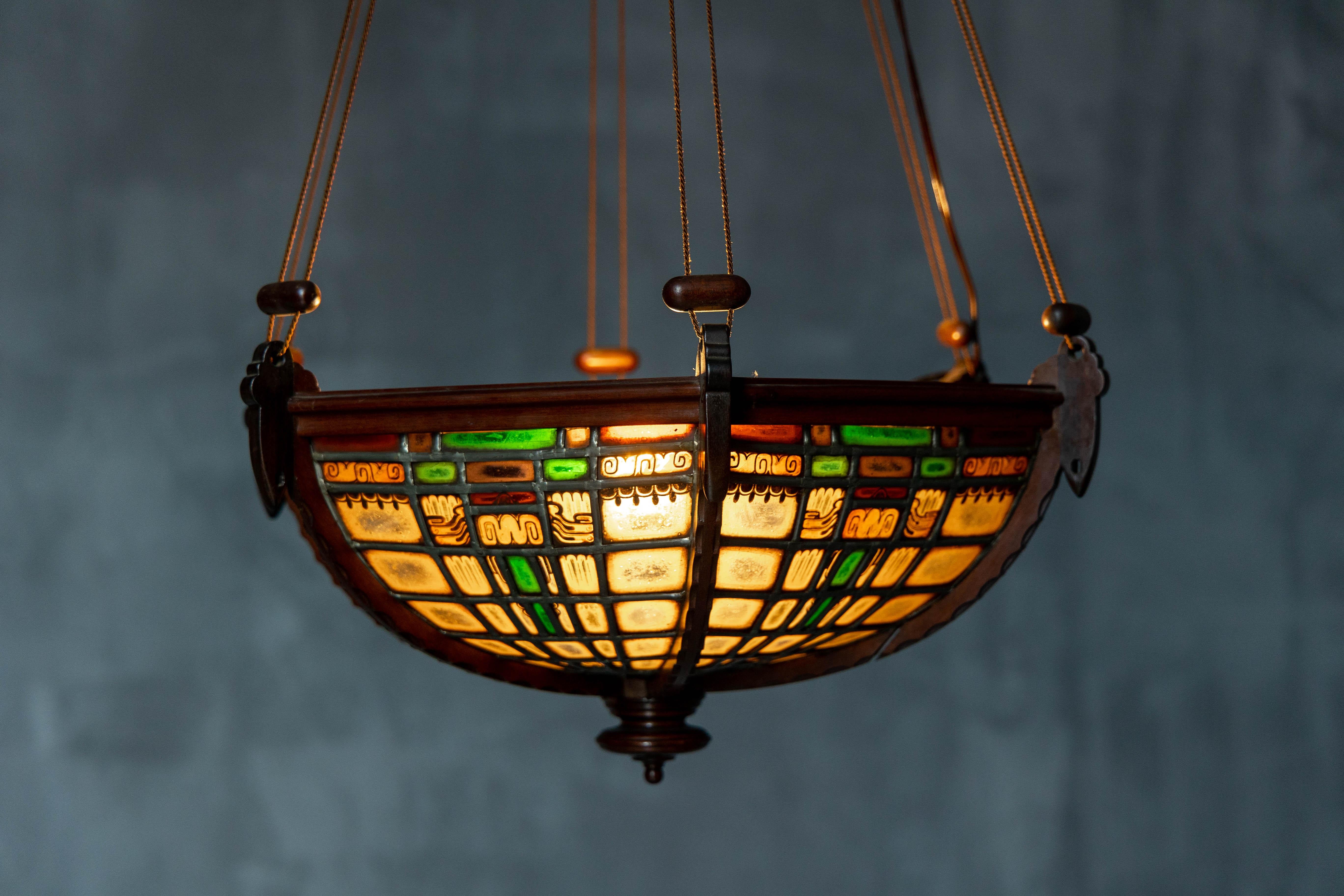 Art Deco Lamp in Stained Glass by Amsterdam School, Netherlands, 1920s ...
