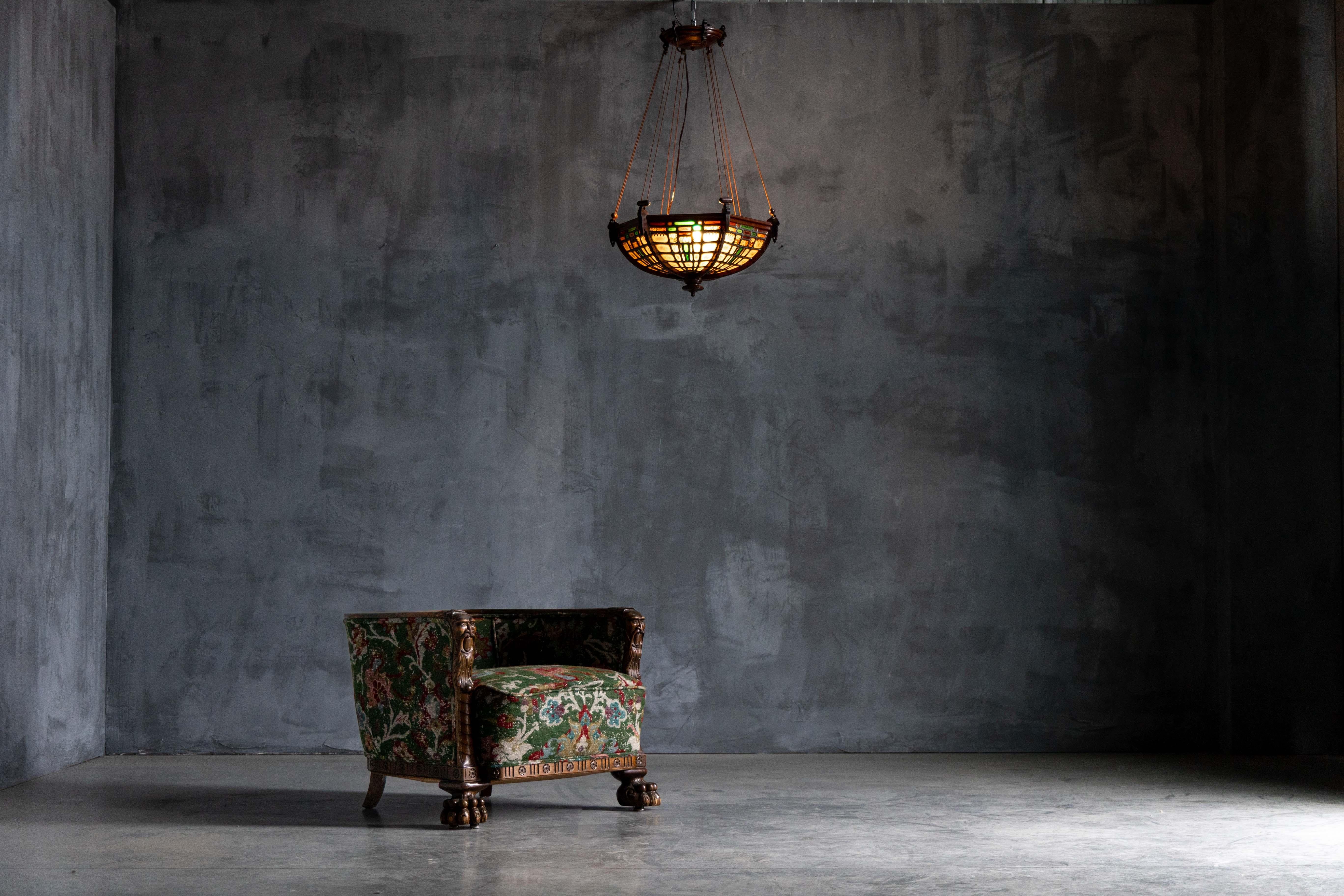 Art Deco Lamp in Stained Glass by Amsterdam School, Netherlands, 1920s ...