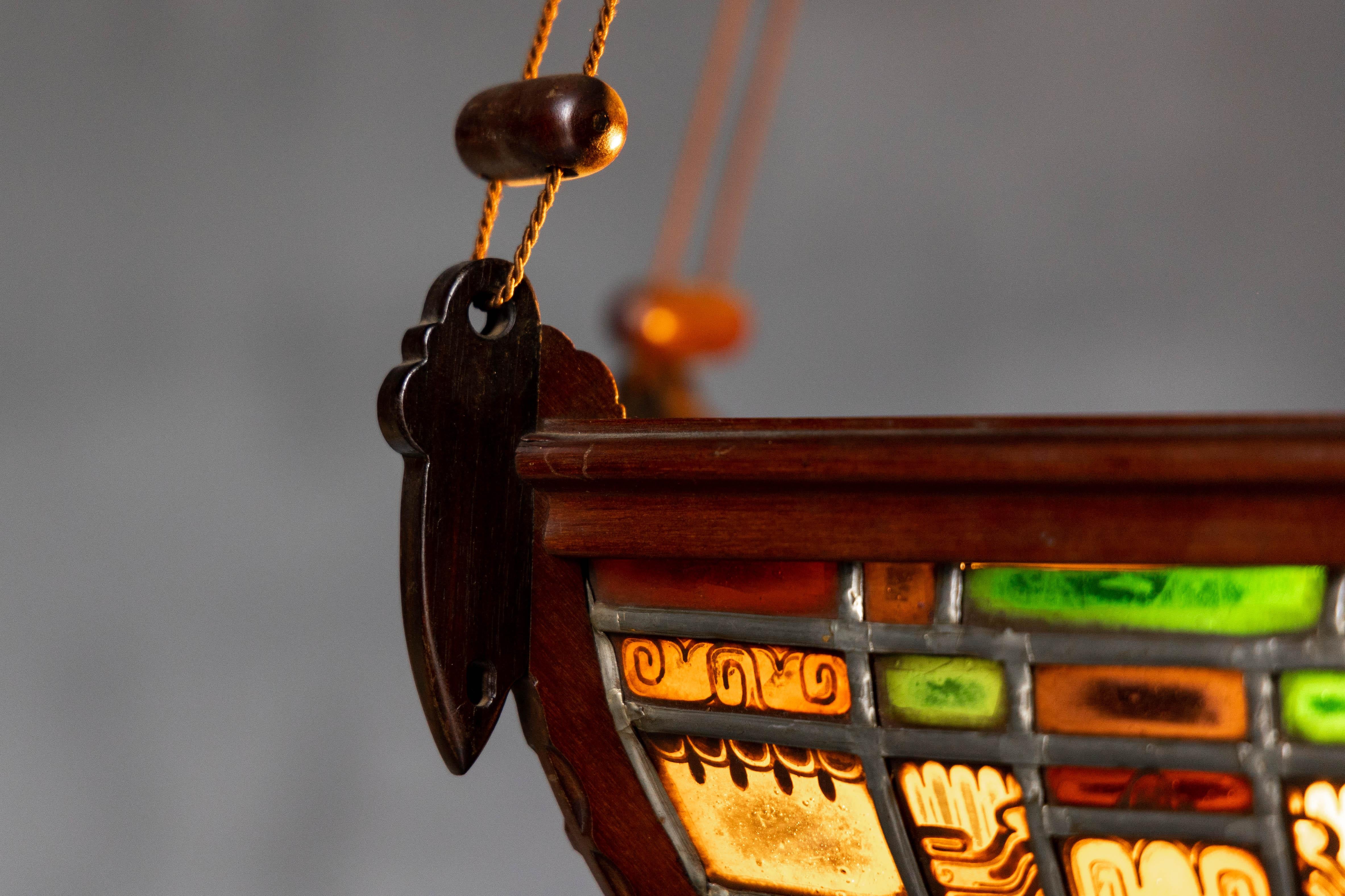 Art Deco Lamp in Stained Glass by Amsterdam School, Netherlands, 1920s ...