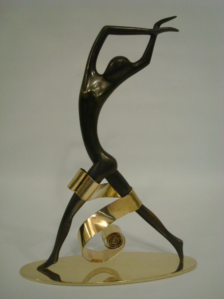 Großer nackter Bronze-Tänzer im Art déco-Stil, Hagenauer, ca. 1930er ...