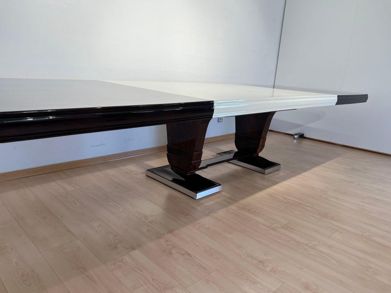 Art Deco Large Expandable Table, Rosewood, Oak, Lacquer, France, circa ...