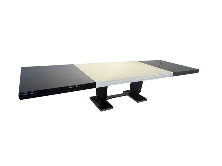 Art Deco Large Expandable Table, Rosewood, Oak, Lacquer, France, circa ...