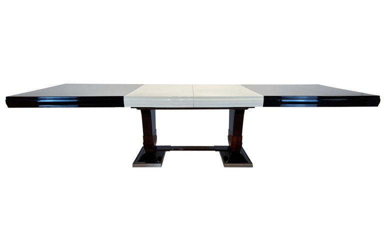 Art Deco Large Expandable Table, Rosewood, Oak, Lacquer, France, circa ...