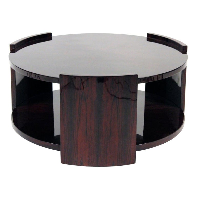 Art Deco Large Rosewood Round Coffee Table at 1stDibs