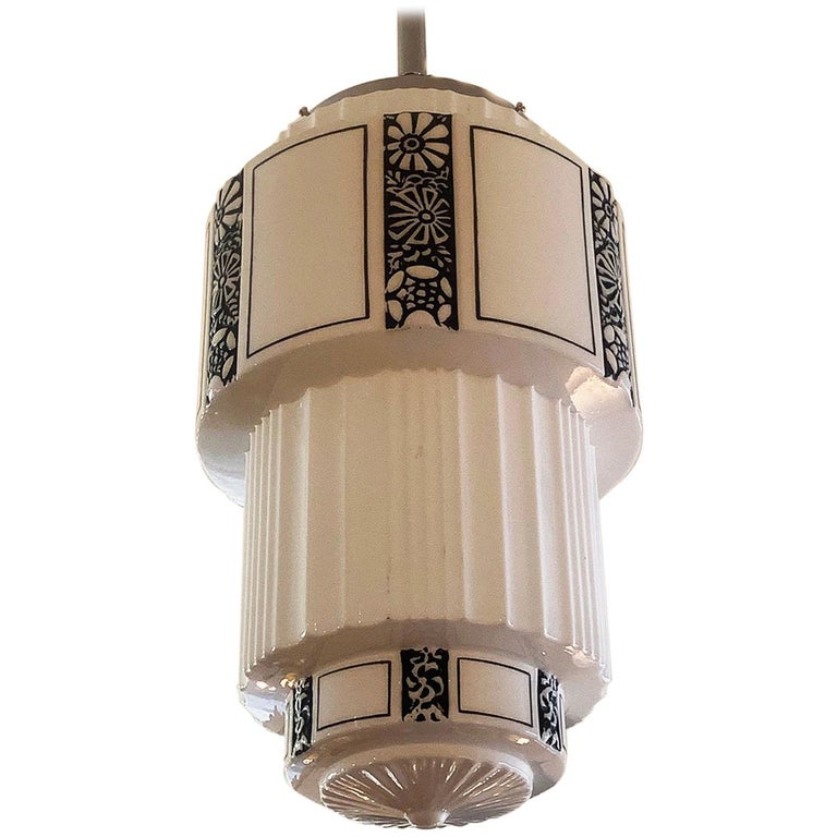 Art Deco Large Skyscraper Ceiling Hanging Light at 1stDibs
