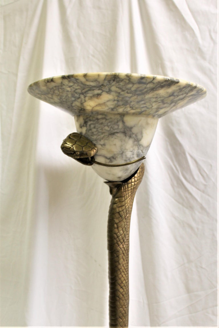 Art Deco Large Snake Lamp For Sale at 1stDibs