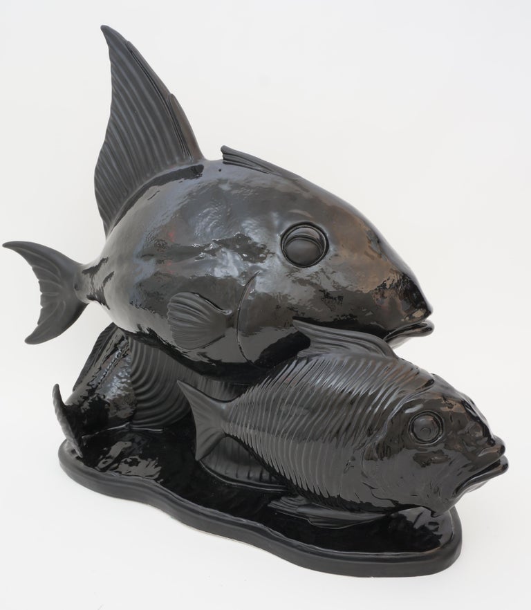Art Deco Lejan Style Sculpture School of Fish For Sale at 1stDibs