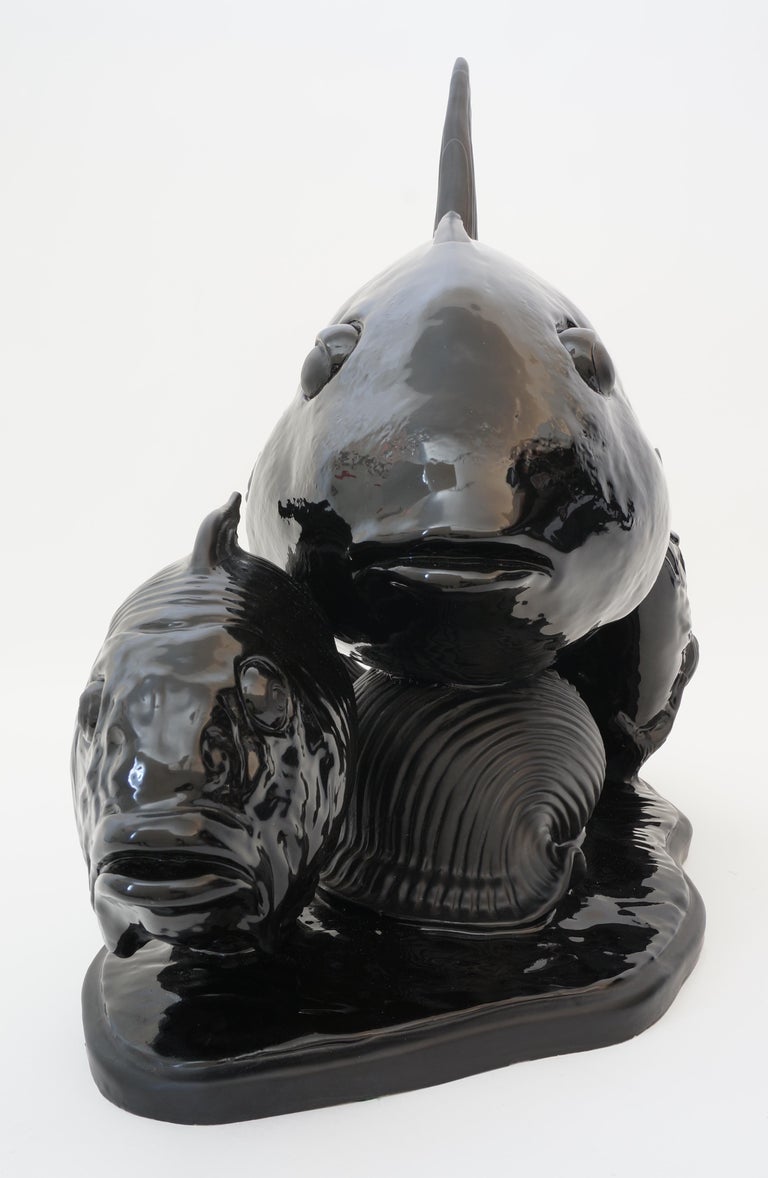 Art Deco Lejan Style Sculpture School of Fish For Sale at 1stDibs