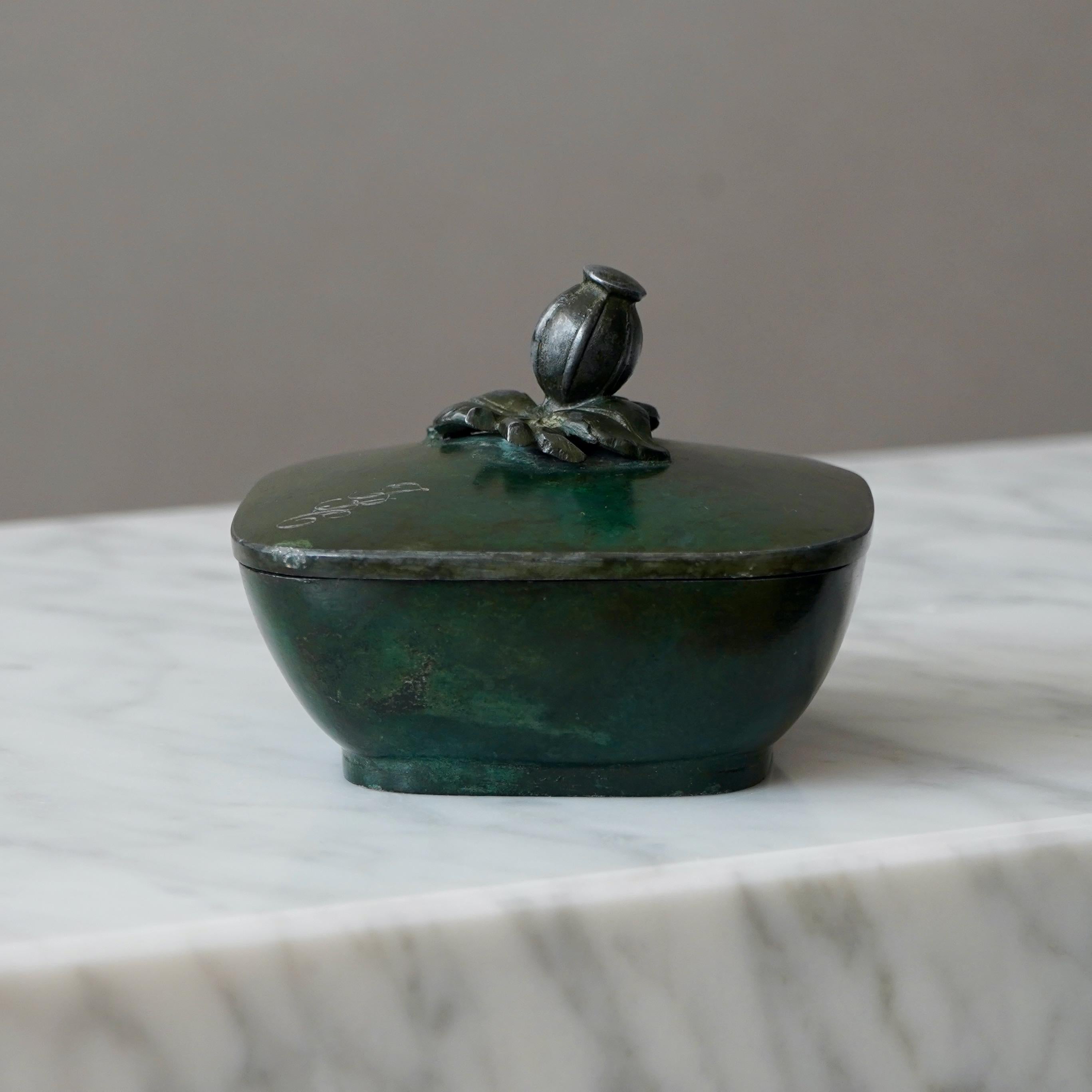 Art Deco Lidded Box by GAB Guldsmedsaktiebolaget, Sweden, 1930s For ...