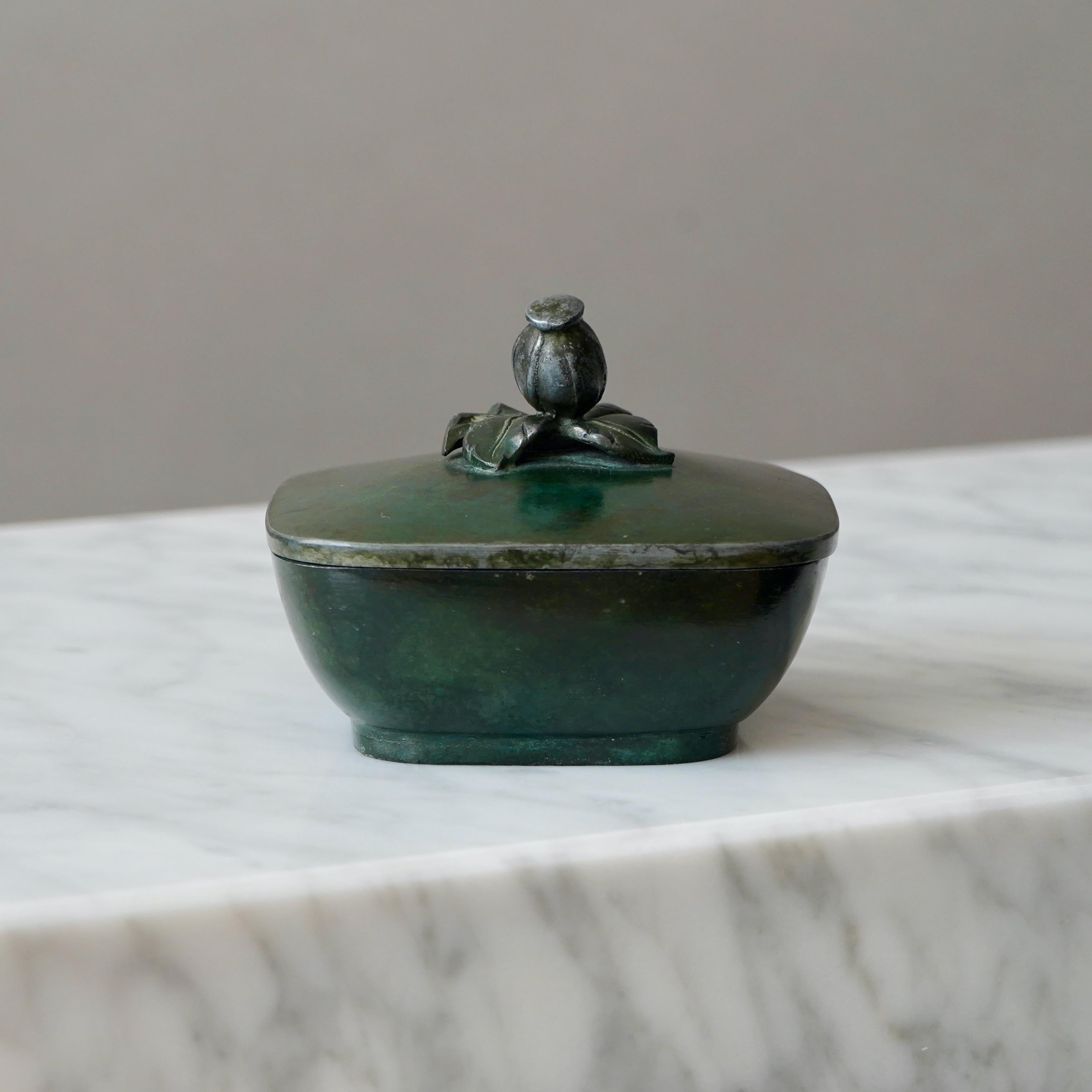 Art Deco Lidded Box by GAB Guldsmedsaktiebolaget, Sweden, 1930s For ...