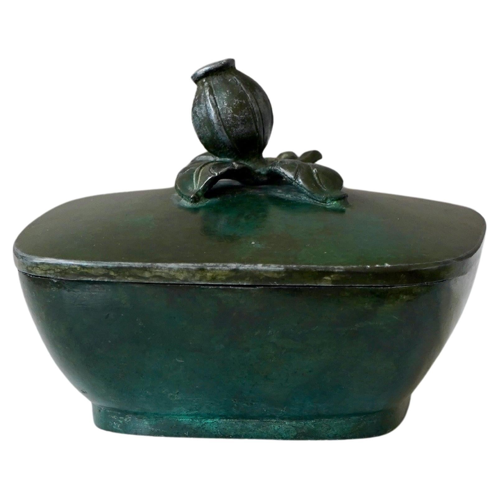 Art Deco Lidded Box by GAB Guldsmedsaktiebolaget, Sweden, 1930s For ...