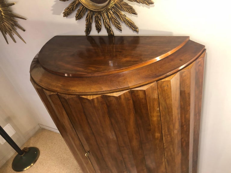Art Deco Mahogany Wood Half Moon Cabinet, France, 1930s at 1stDibs ...