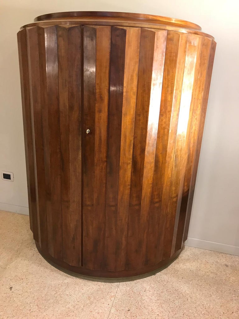 Art Deco Mahogany Wood Half Moon Cabinet, France, 1930s at 1stDibs ...