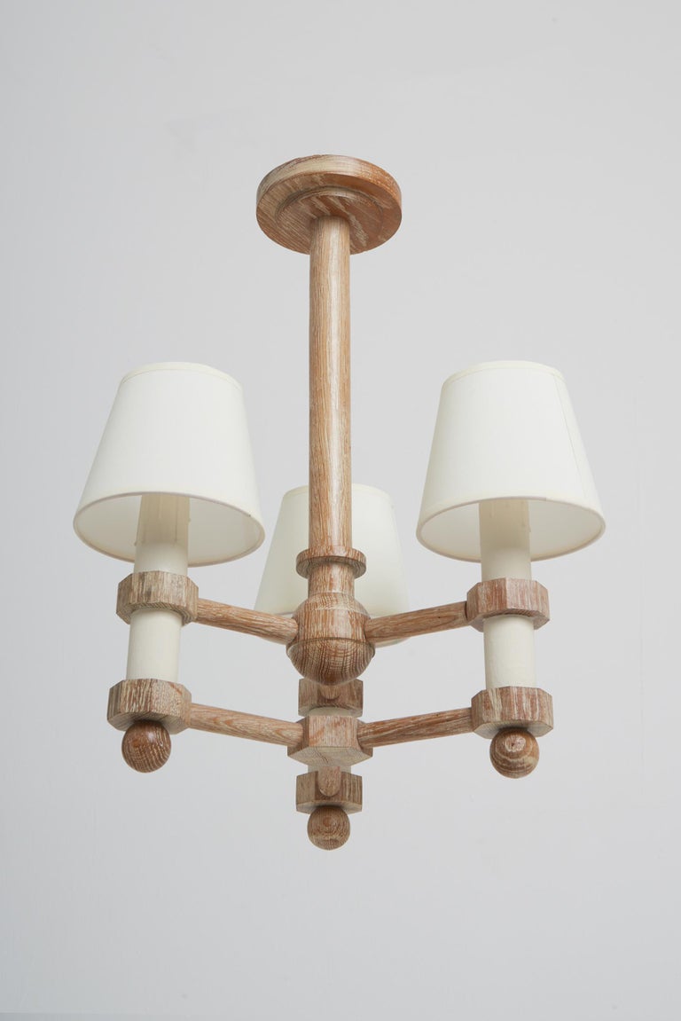 Art Deco Limed Oak Ceiling Light at 1stDibs