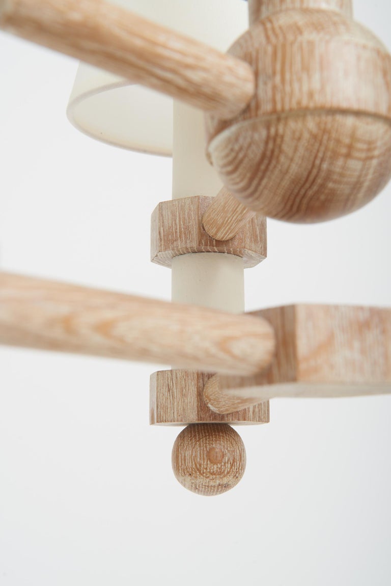 Art Deco Limed Oak Ceiling Light at 1stDibs