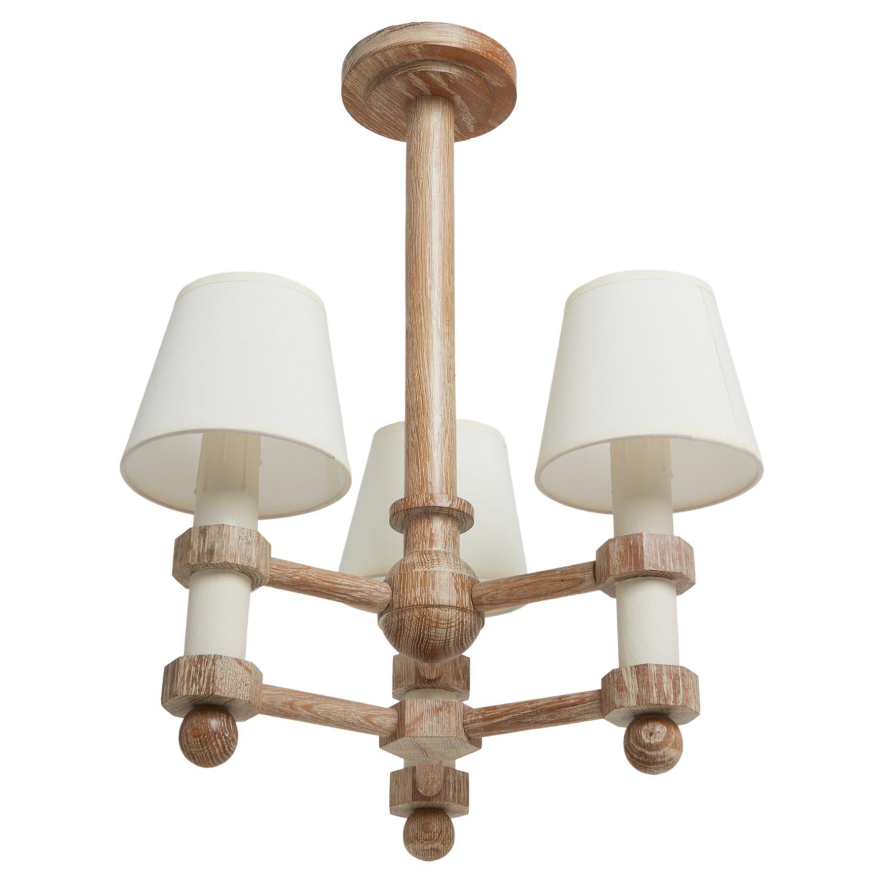 Art Deco Limed Oak Ceiling Light at 1stDibs