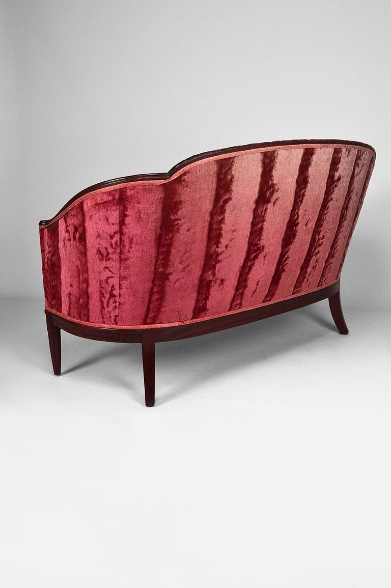 Art Deco Living Room in Pink Velvet by Paul Follot, circa 1920 For Sale ...