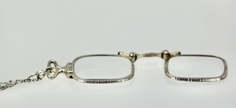 Art Deco Lorgnette with Chain For Sale at 1stDibs