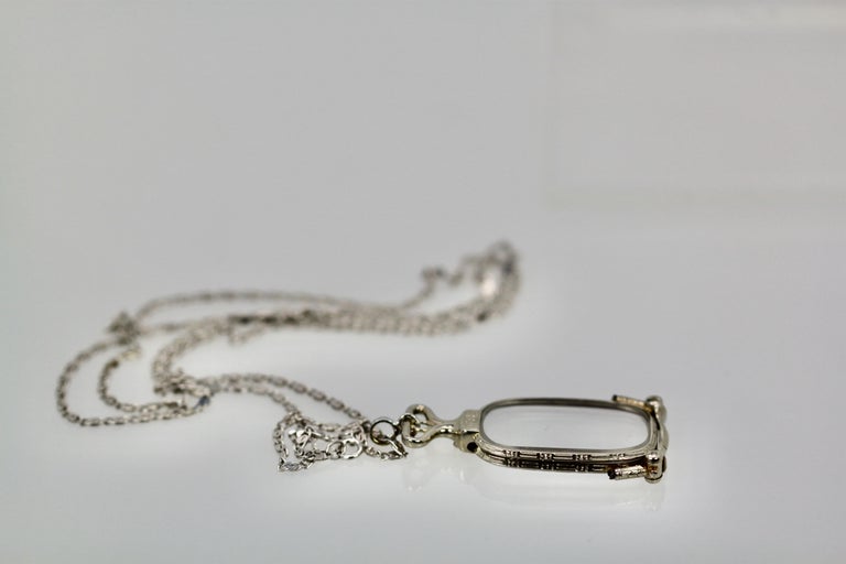 Art Deco Lorgnette with Chain For Sale at 1stDibs