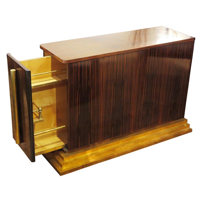 Art Deco Macassar Ebony Pull Out Bar, France, c. 1930's For Sale at ...