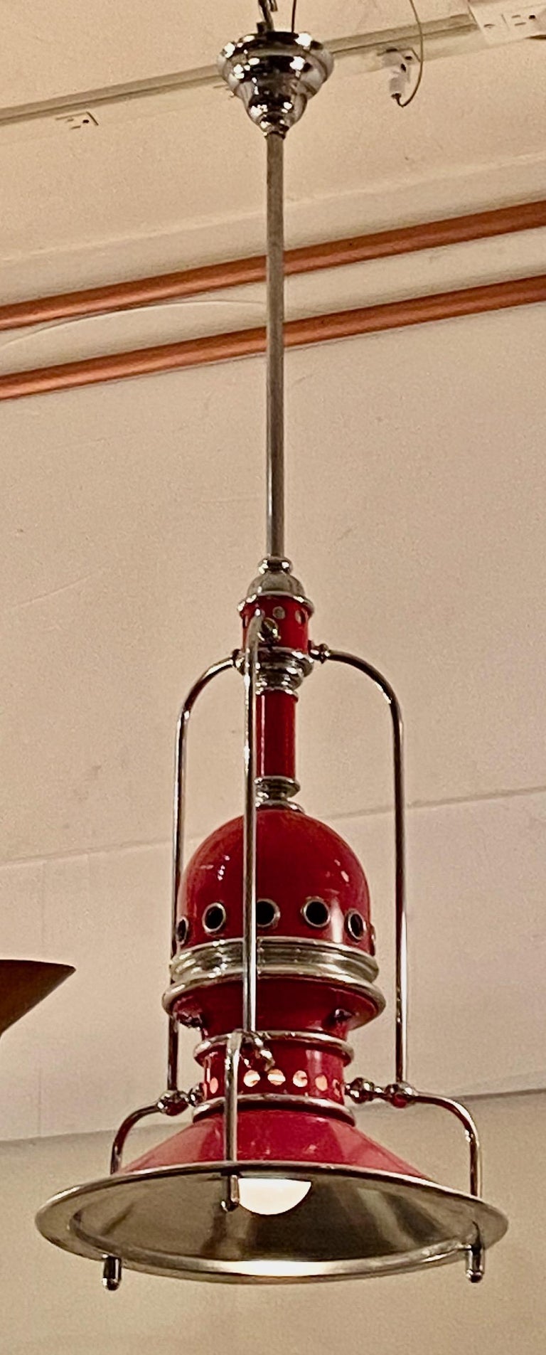 Art Deco Machine Age Chandelier Original Paint and Metal For Sale at ...