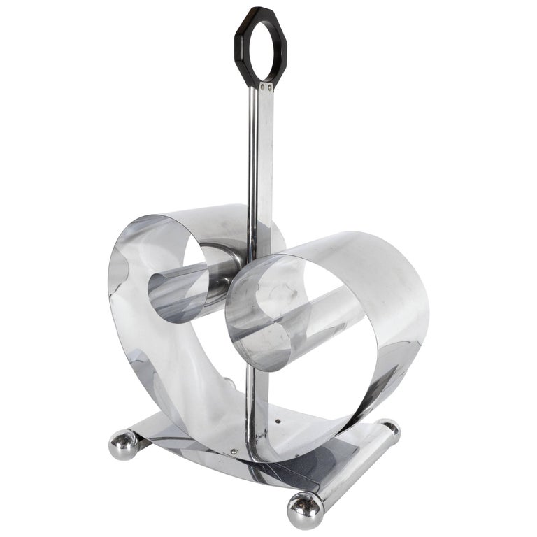 Art Deco Machine Age Chrome and Bakelite Scroll Form Magazine Stand by ...