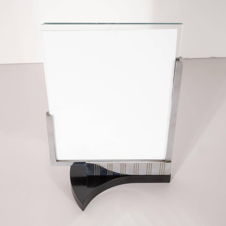 Art Deco Machine Age Chrome and Black Bakelite Picture Frame by Dura ...