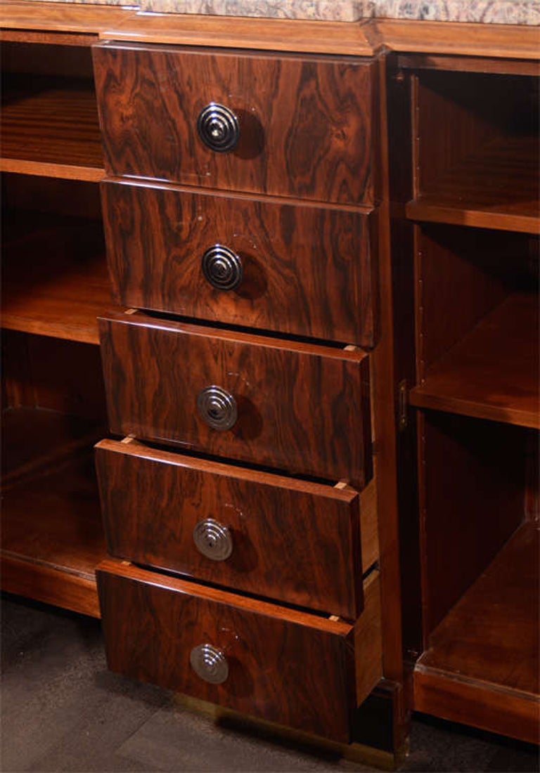 Art Deco Machine Age Macassar and Mahogany Sideboard with Streamlined ...