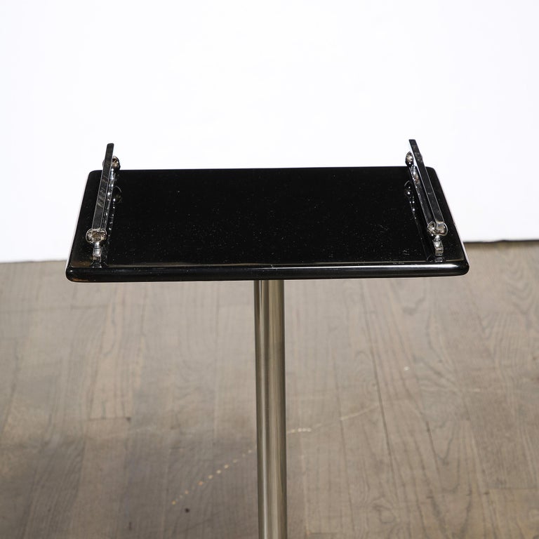 Art Deco Machine Age Skyscraper Style Drinks Table in Black Lacquer and ...