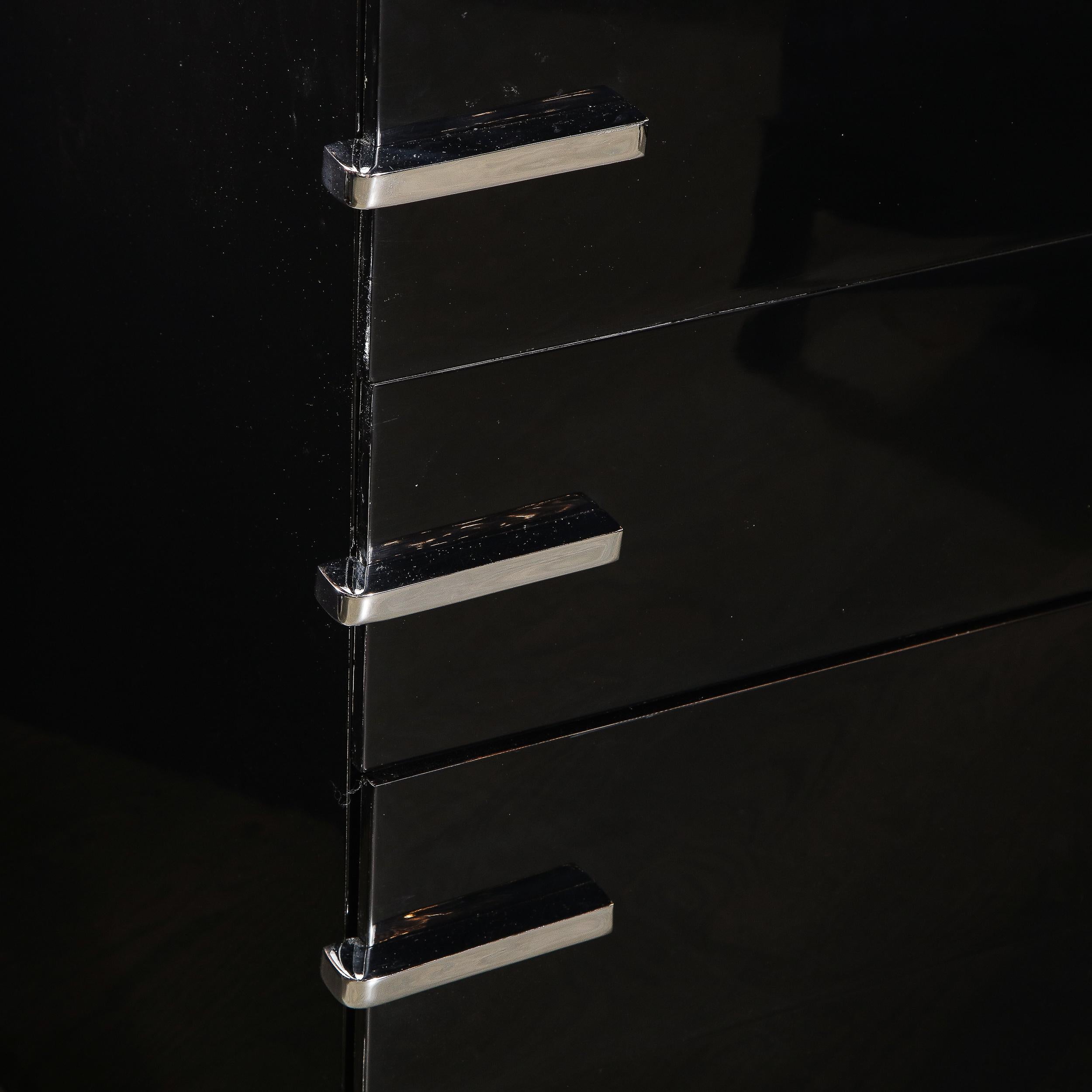 Art Deco Machine Age Streamline Black Lacquer 4 Drawer Dresser with ...